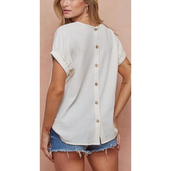 DOE AND RAE | Tops | New Doe And Rae Dolman Gauze Shirt With Button ...